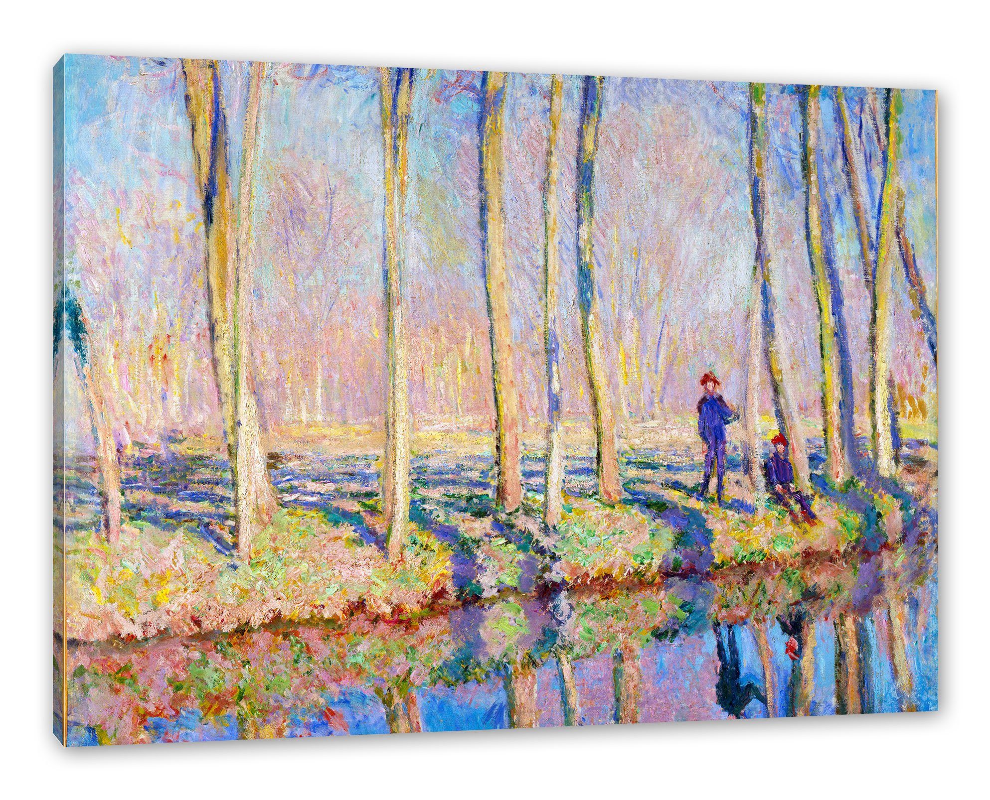 Pixxprint Leinwandbild Claude Monet - Pierre Hoschede und Michel Monet am Ufer, Claude Monet ...