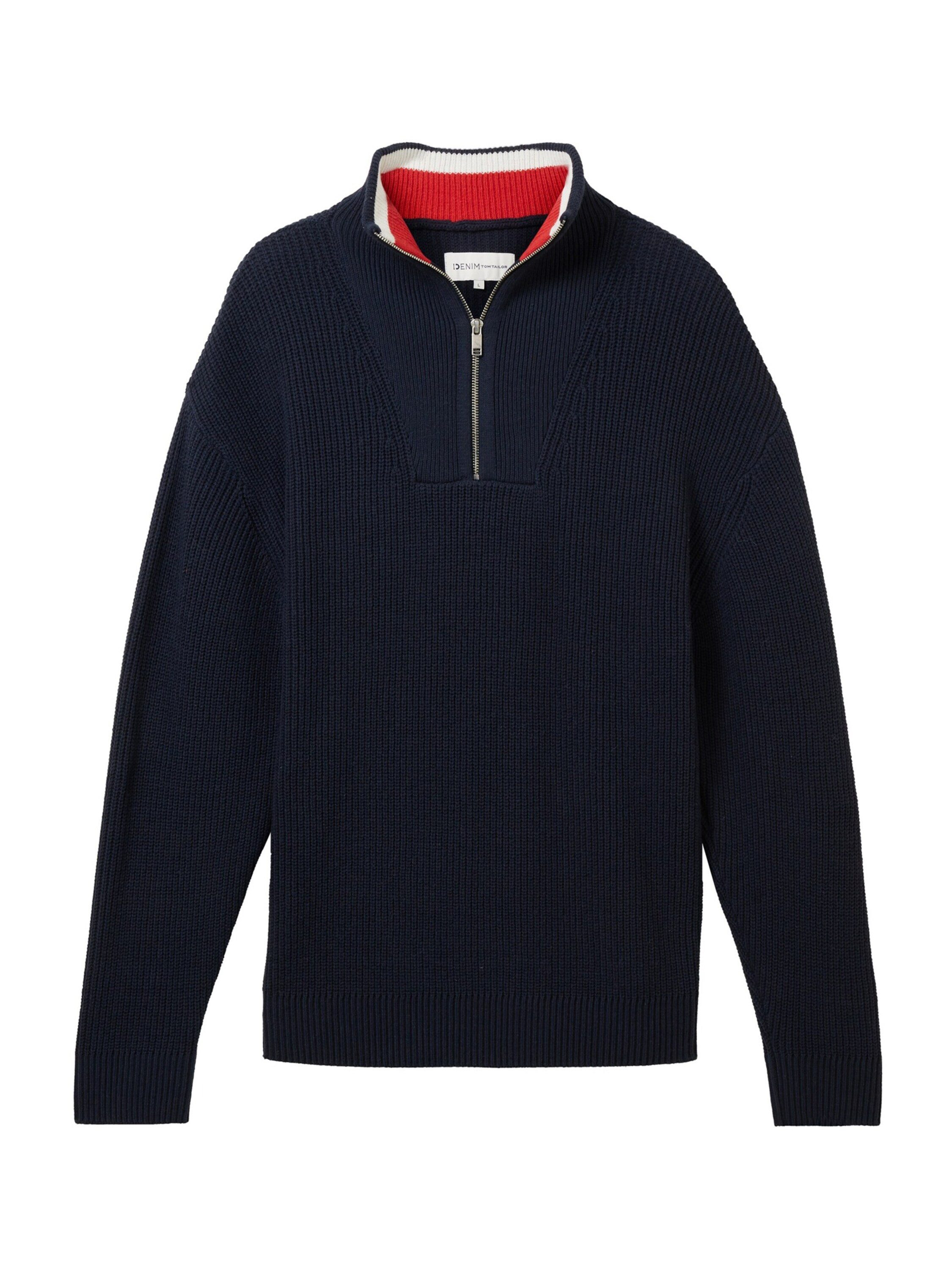 Tom Tailor Denim Strickpullover 1 Tlg Kontrastfarbene Einsätze
