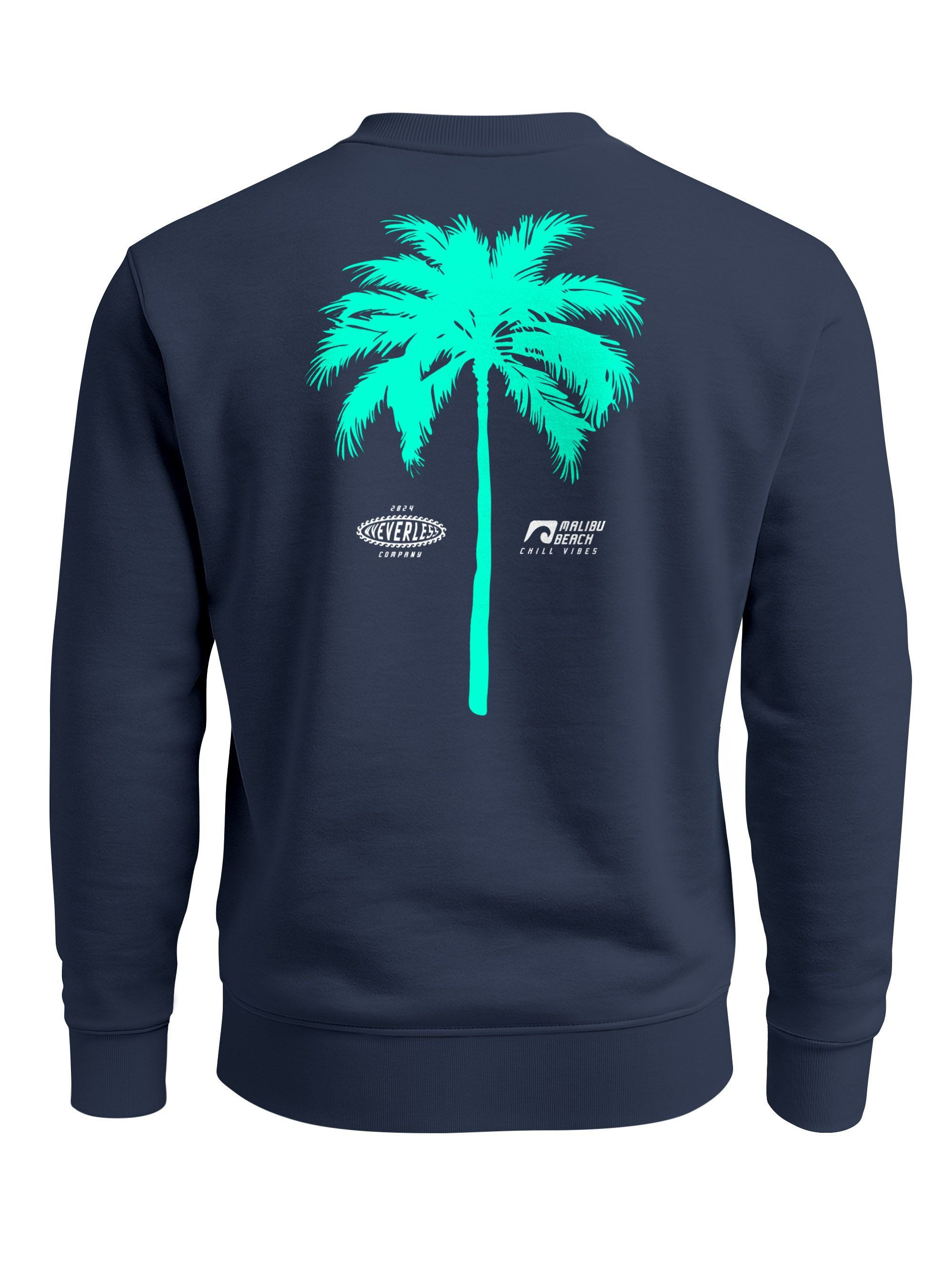 Neverless Sweatshirt Sweatshirt Herren Pullover mit Backprint Palme ...