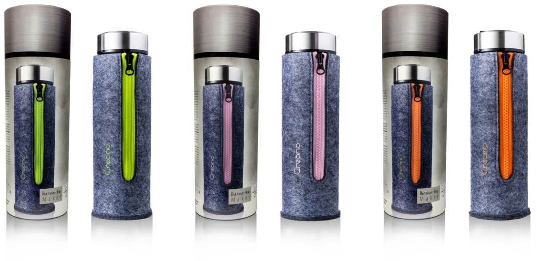 Creano Thermoflasche 3er Set Creano Thermo Teamaker Zipper Rosa