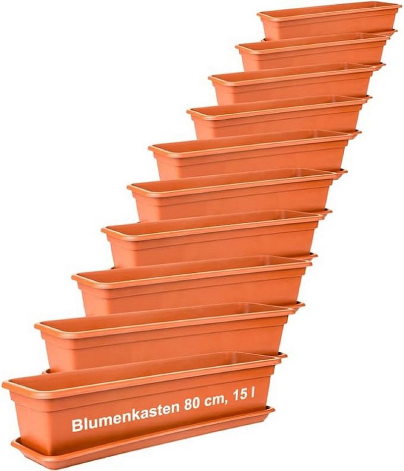 Sustania Blumenkasten Balkonkästen Mit Untersetzern 10er Set 80x14x17