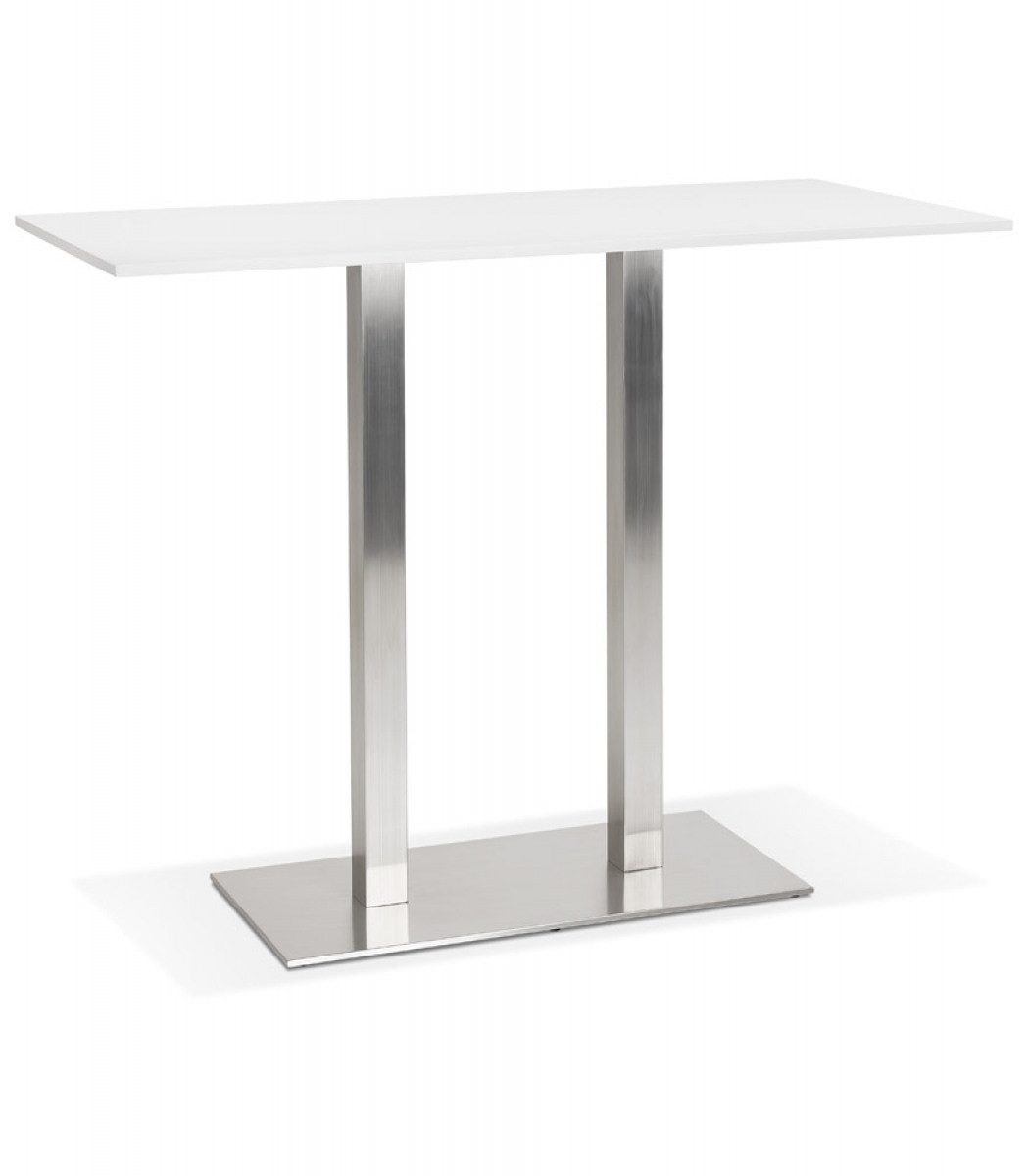 Kadima Design Bartisch Hochtisch Aus Holz Weiß Mit Metallgestell Modern