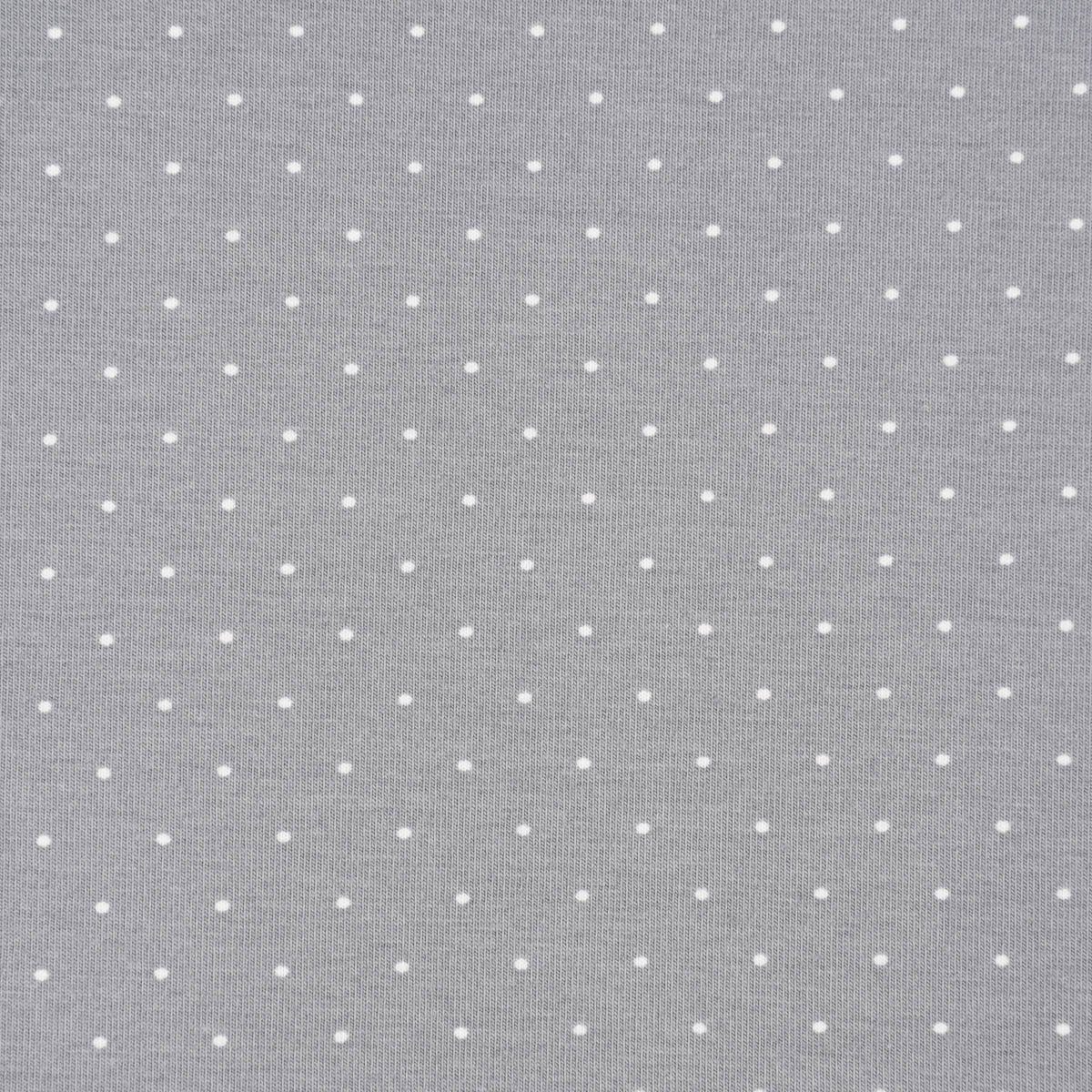 SchÖner Leben Stoff Baumwolljersey Jersey Dots Mini Punkte Grau Weiß 1