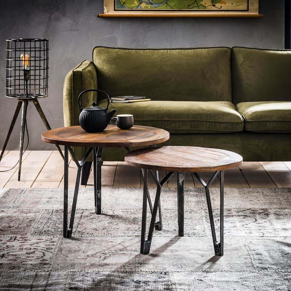 Ringo Living Beistelltisch Massivholz Couchtisch Yuva 2er Set In Natur