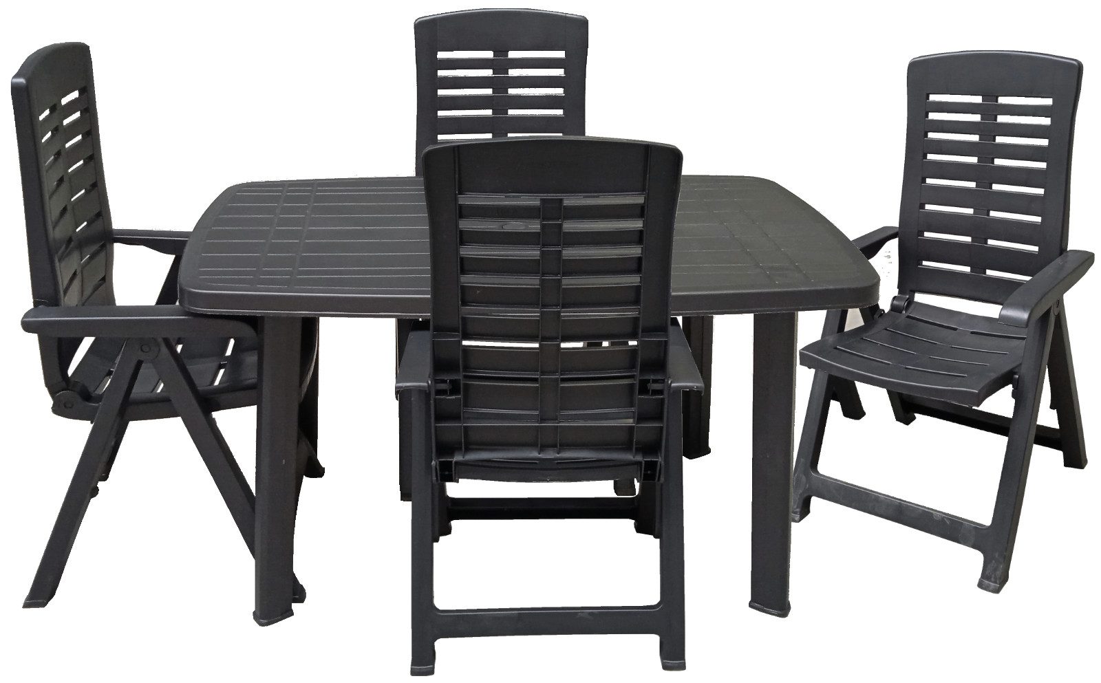 Progarden Sitzgruppe Schwarz 5 Tlg Hochlehner Rattan Optik