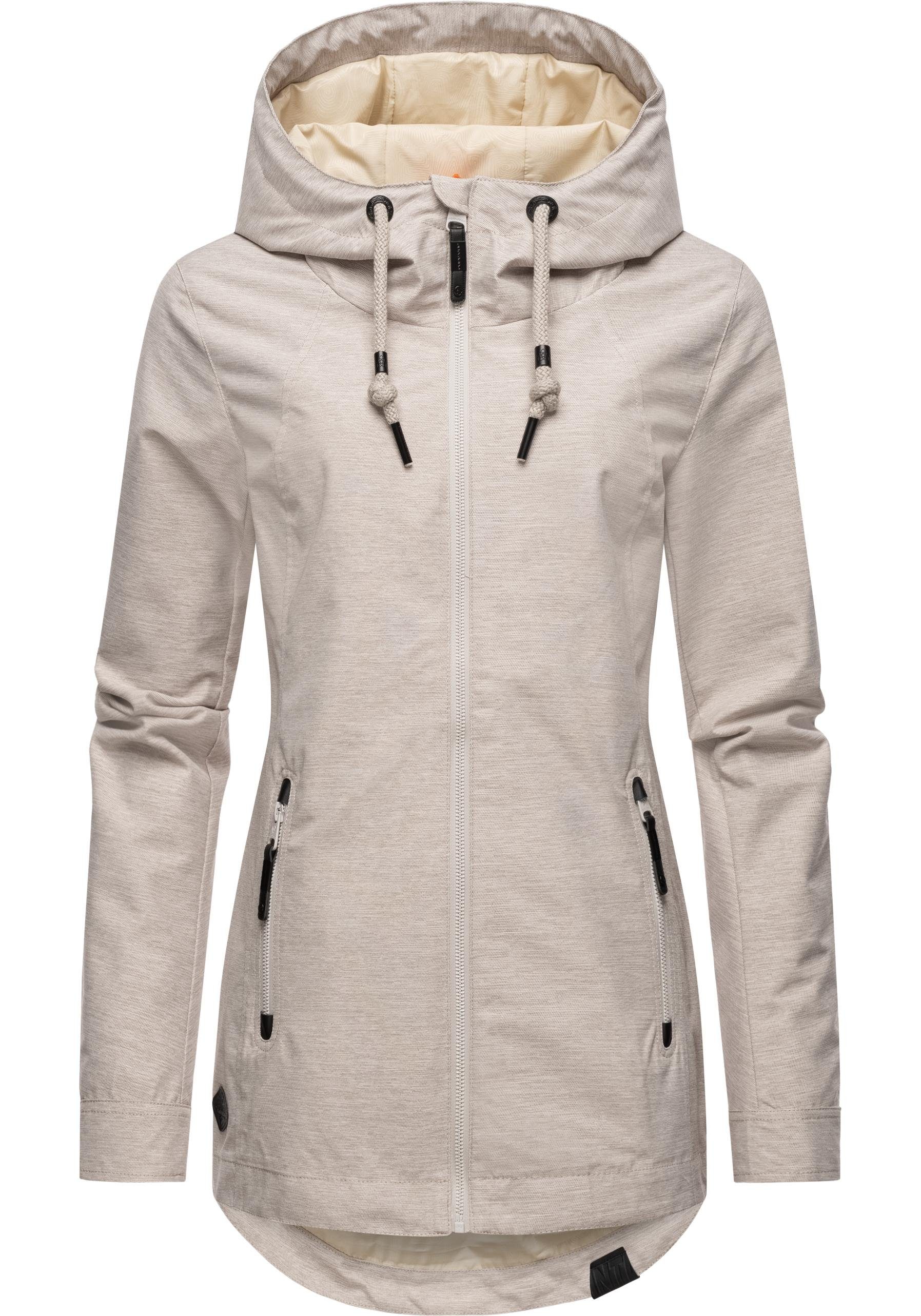 Ragwear Outdoorjacke Zuzka Stylische Übergangsjacke Mit Großer Kapuze