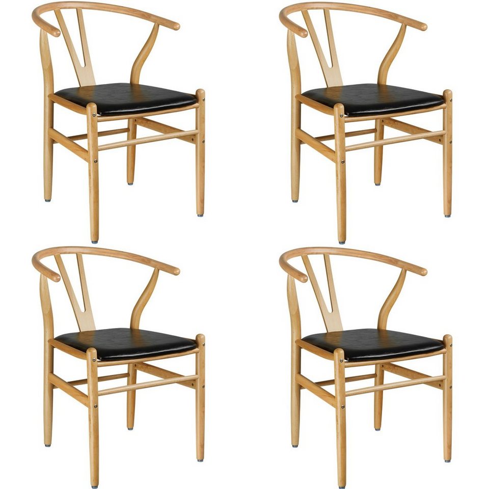 Tectake Esszimmerstuhl 4er Set Holzstuhl 4er Set 4 St Gepolsterte