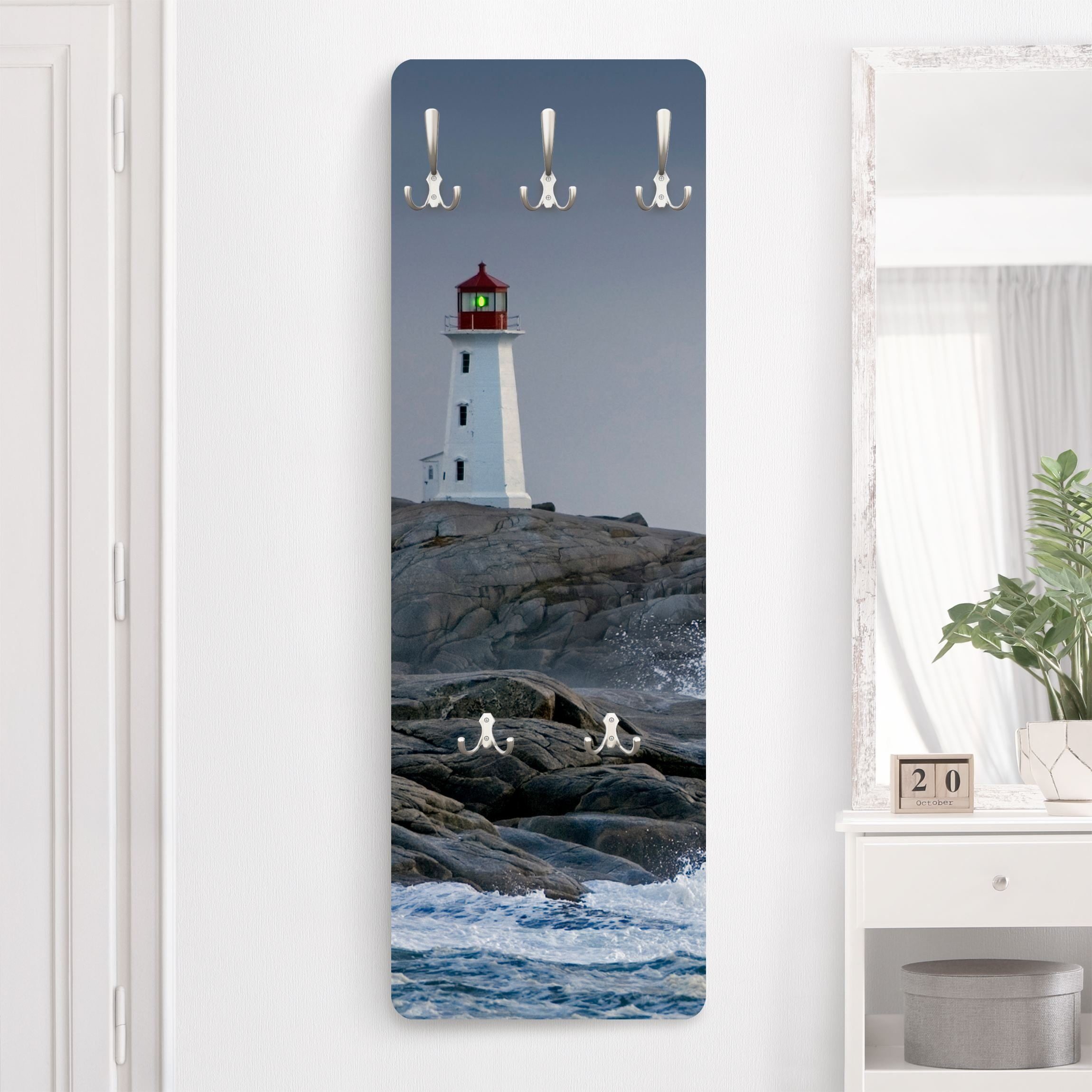 Bilderdepot24 Garderobenpaneel Grau Natur Strand Meer Sturmwellen Am