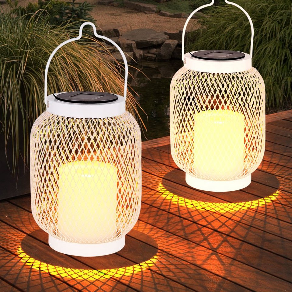Etc Shop Außen Deckenleuchte 2er Set Led Solar Hänge Leuchte Steh