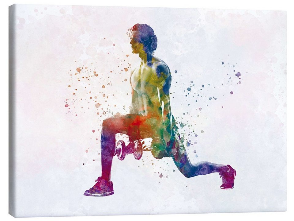 Posterlounge Leinwandbild Nobelart Hanteltraining Xiv Fitnessraum