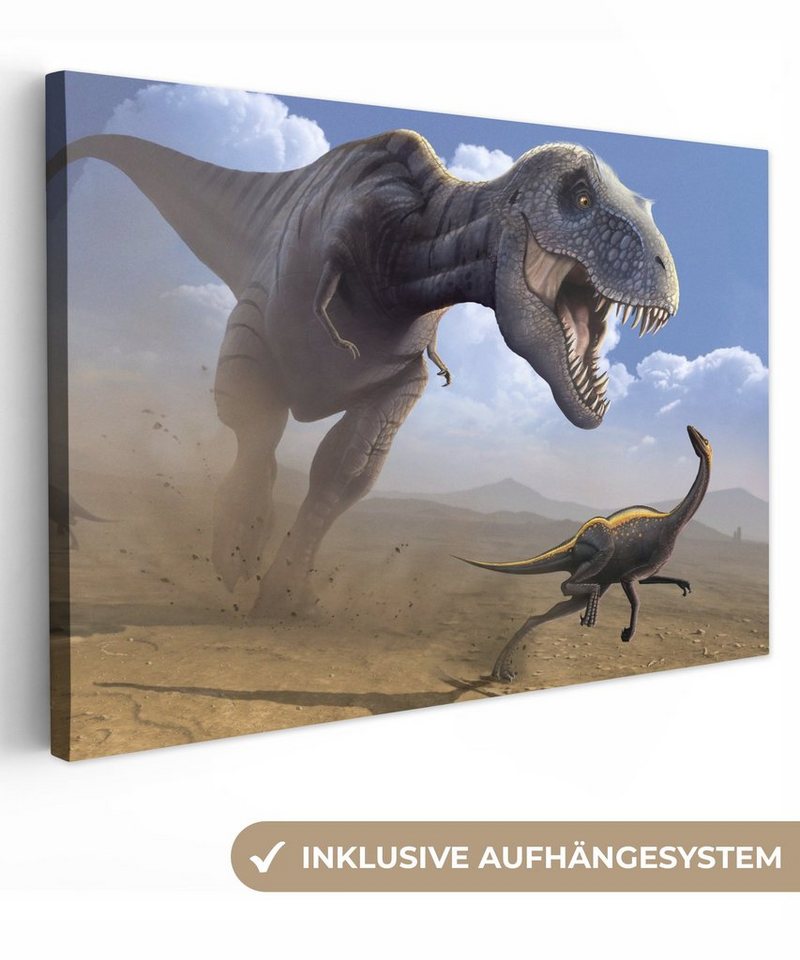 Onemillioncanvasses® Leinwandbild Dino Wildlife Zeichnung Kinder