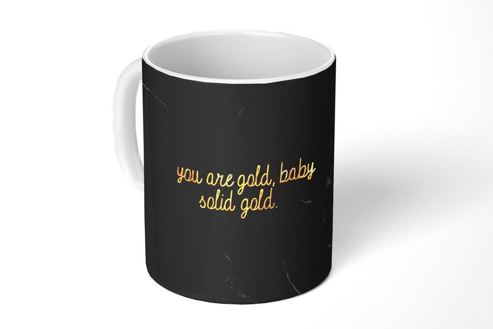 Muchowow Tasse Zitate Sprichwörter Gold Marmor Keramik