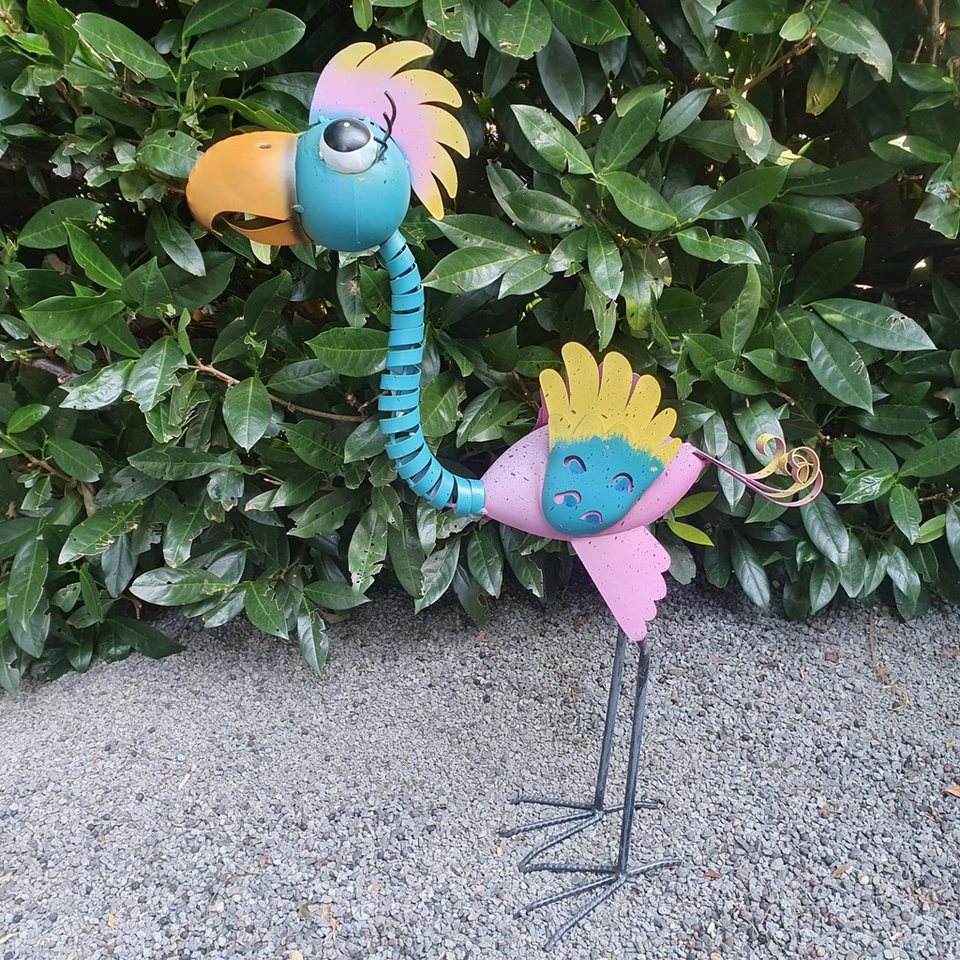 Aspinaworld Gartenfigur Metall Gartenfigur Lila Flamingo Figur 66 Cm