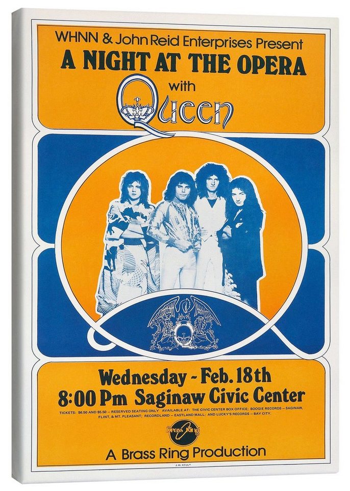 Posterlounge Leinwandbild Vintage Entertainment Collection Queen A