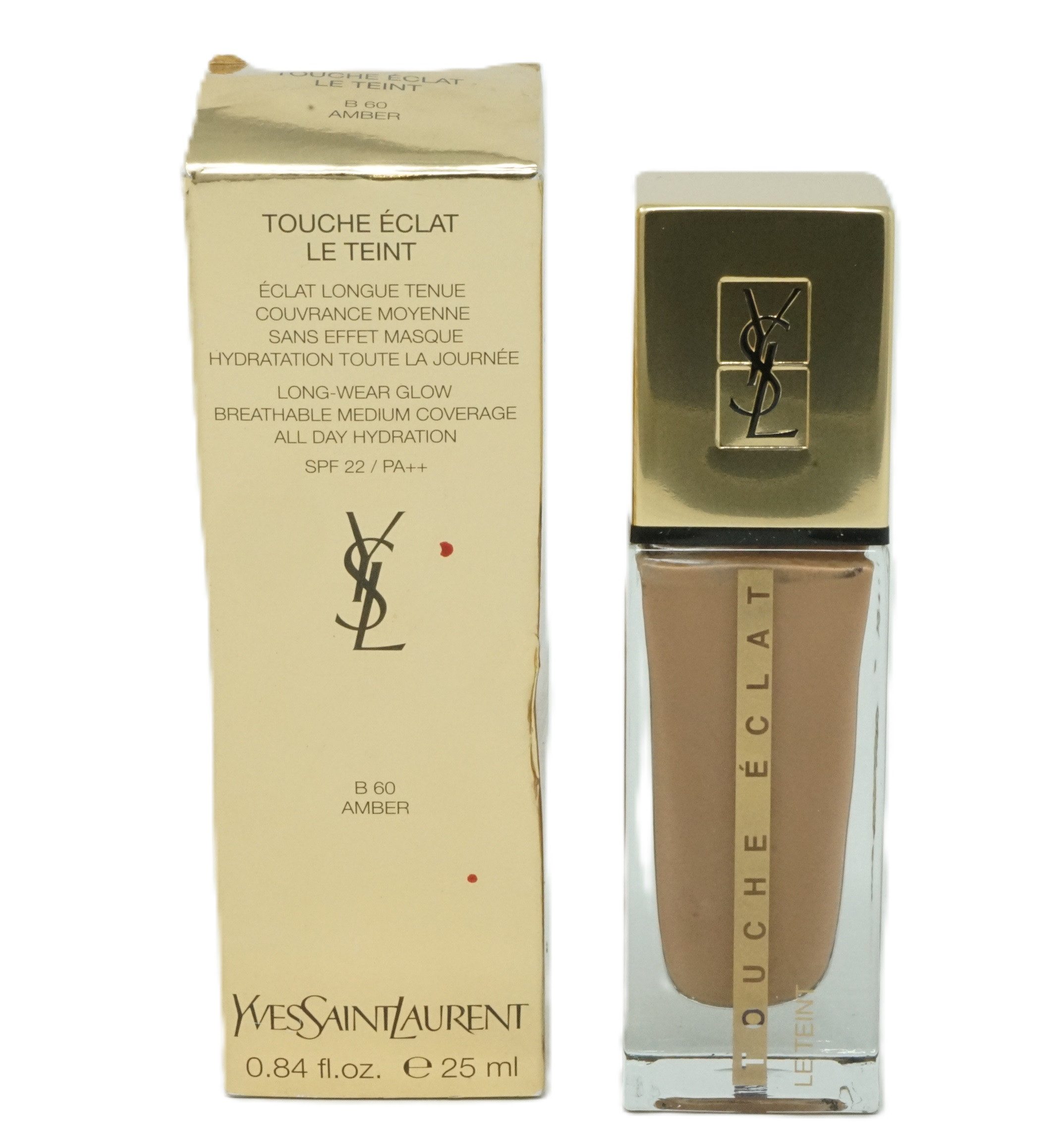 YVES SAINT LAURENT Foundation Yves Saint Laurent Touche Eclat Le Teint Foundation B60 Amber 25ml ...