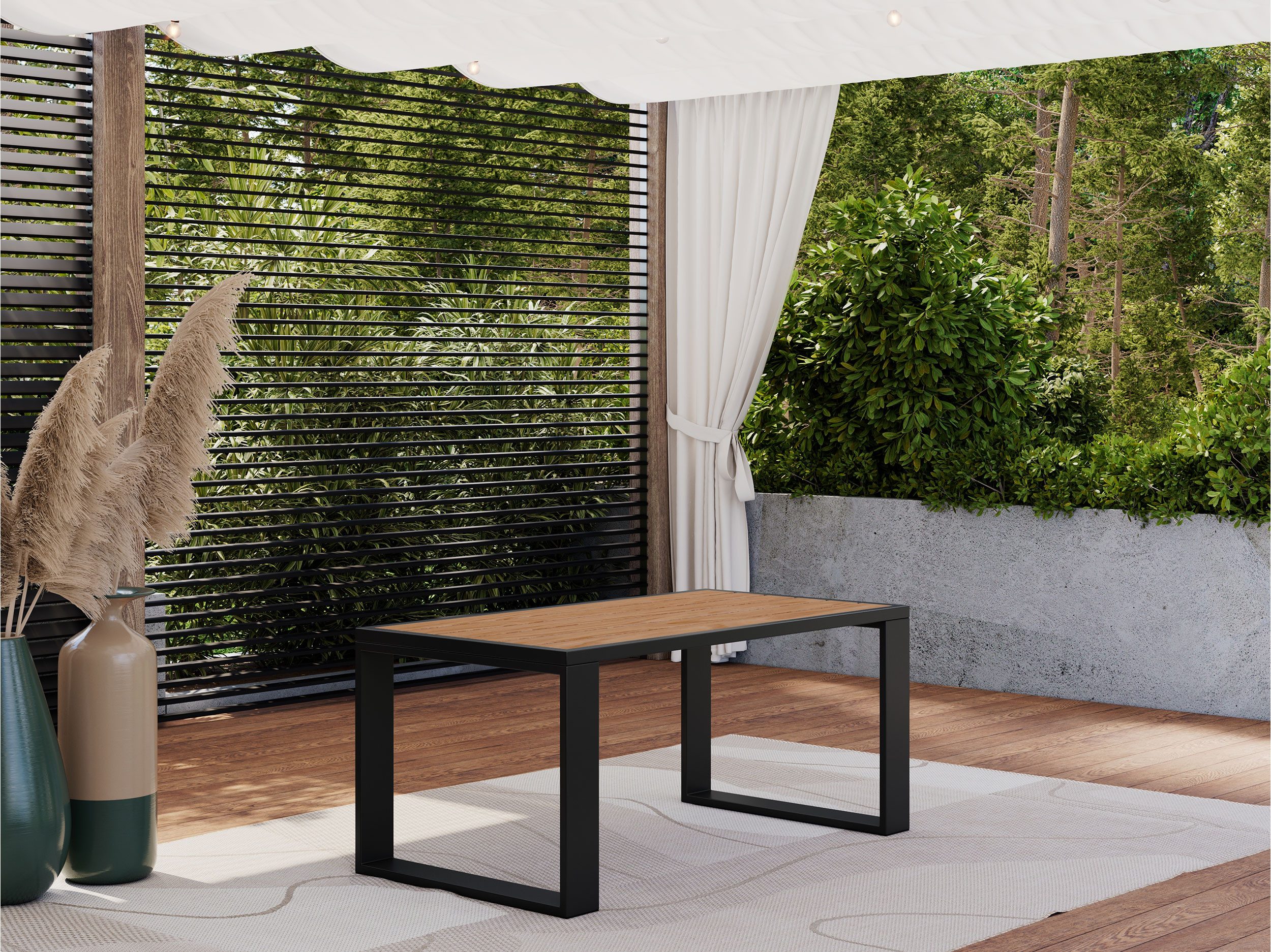 MKS MÖBEL Gartentisch ELBA (Set, 1 Tisch, Metallbeinen, Outdoor, für einen Balkon oder eine ...