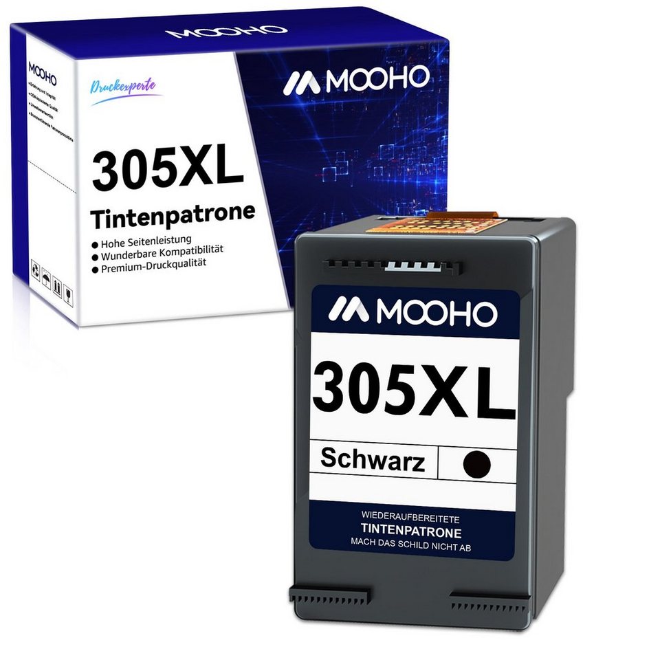 MOOHO »XXL Schwarz Ersatz für HP 305 XL 305XL« Tintenpatrone (1 Pack ... MOOHO »XXL Schwarz Ersatz für HP 305 XL 305XL« Tintenpatrone (1 Pack ...