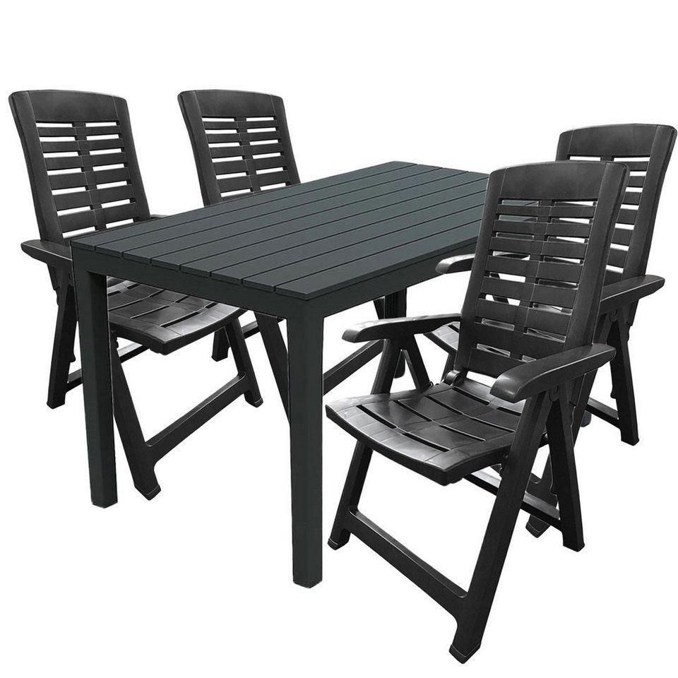 Mojawo Polstergarnitur Gartengarnitur Bistrogarnitur 5 Tlg 138x80cm