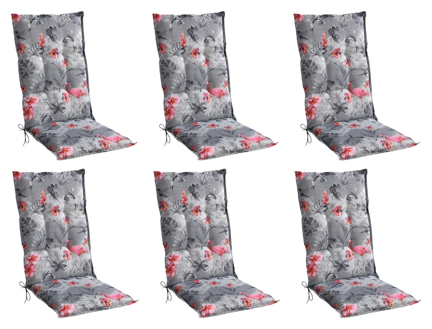 Go De Hochlehnerauflage Flamigo B 50 X L 120 Cm Grau 6er Set Set