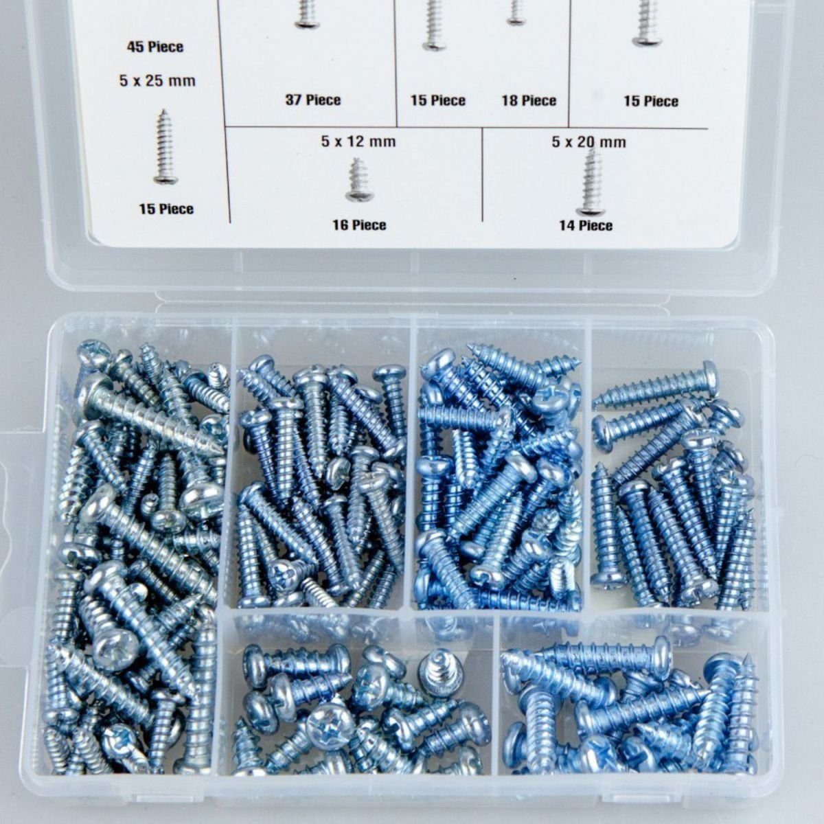 Benson Tools Schrauben-Set Verzinkte Kreuzschlitz-Blechschrauben im 175tlg. Sortimentskasten ...