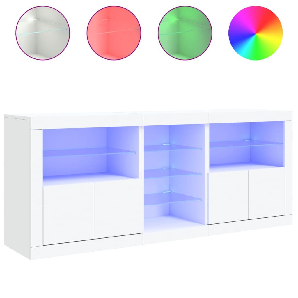 Vidaxl Sideboard Sideboard Mit Led Leuchten Sonoma Eiche 162x37x67 Cm