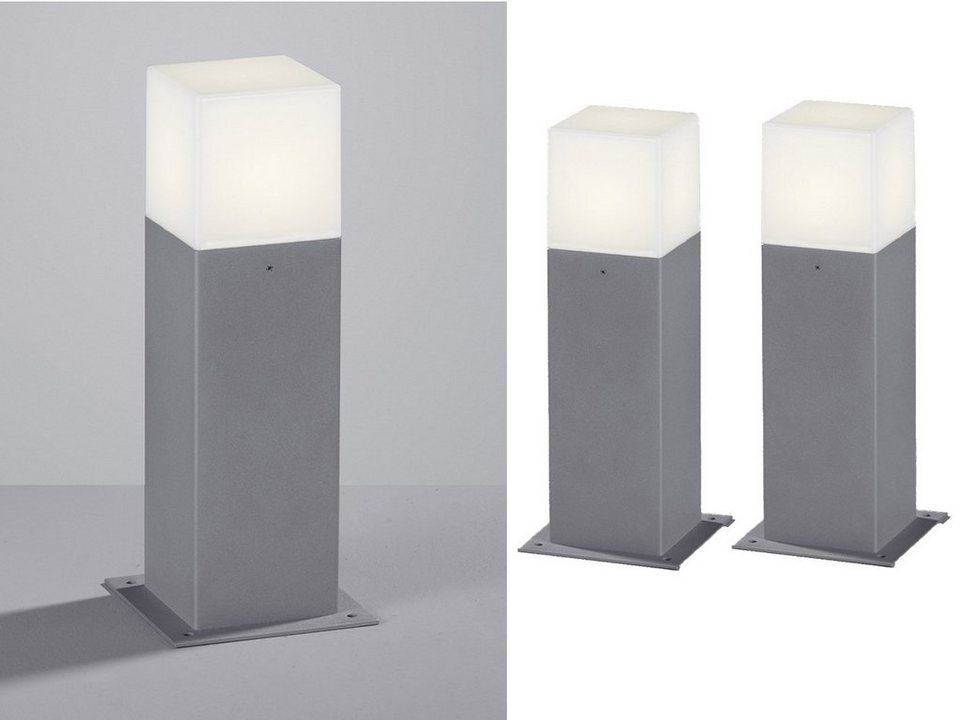 Meinewunschleuchte Led Sockelleuchte 2er Set Wege Beleuchtung Grau