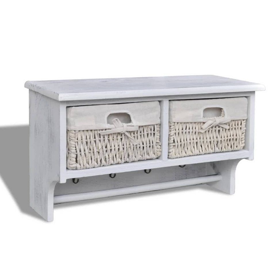 Möbelando Wandgarderobe 290715 Aus Paulownia Holz In Weiß Mit 2