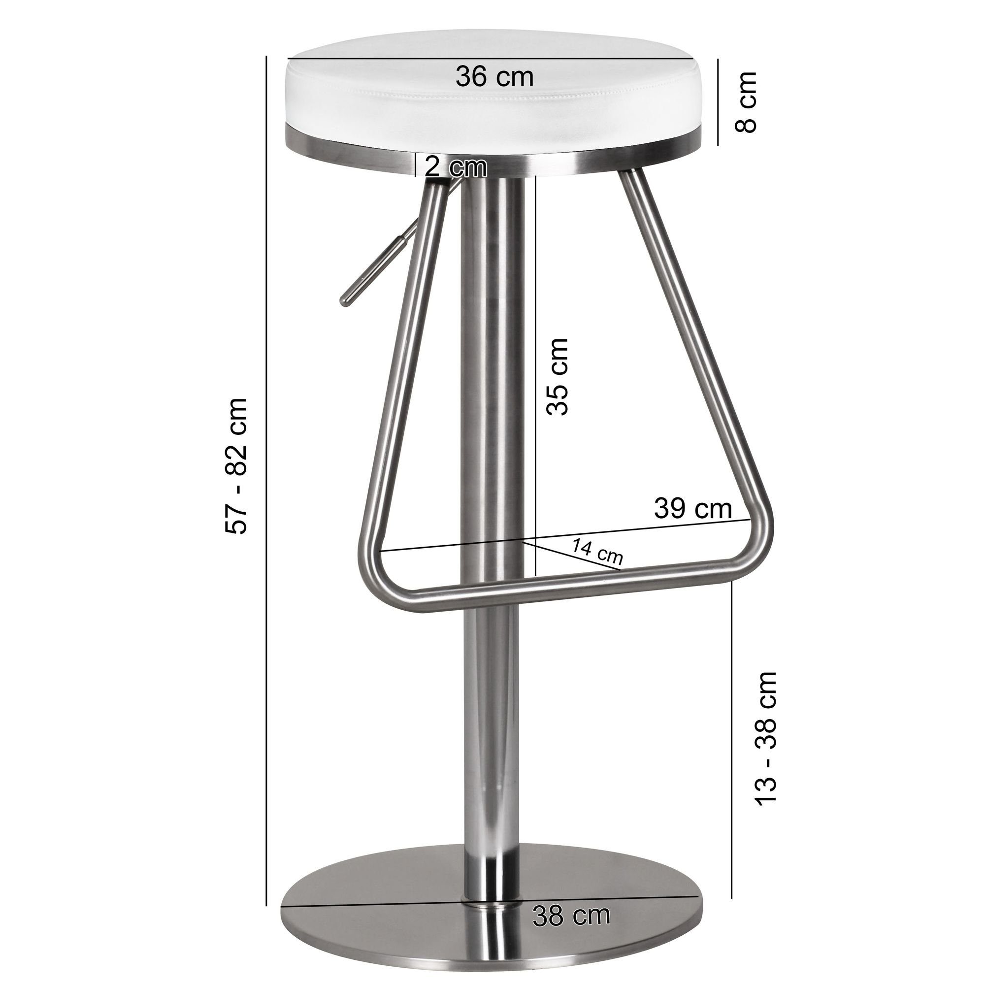 Wohnling Barhocker »WL1.292«, Barhocker Weiß Edelstahl ...