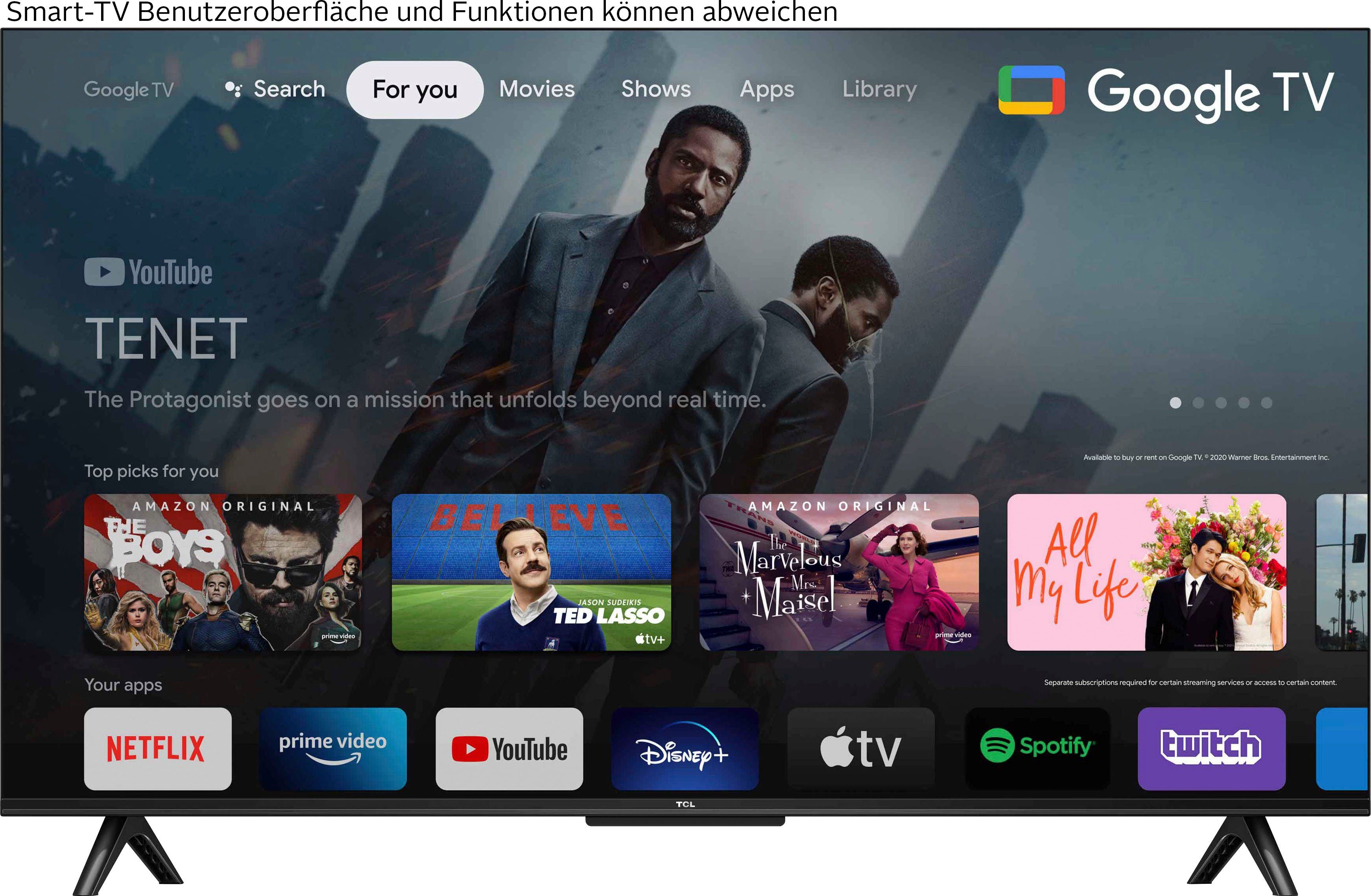 TCL 43P631X1 LED-Fernseher (108 cm/43 Zoll, 4K Ultra HD, Android TV, Google TV, Smart-TV, HDR10 ...