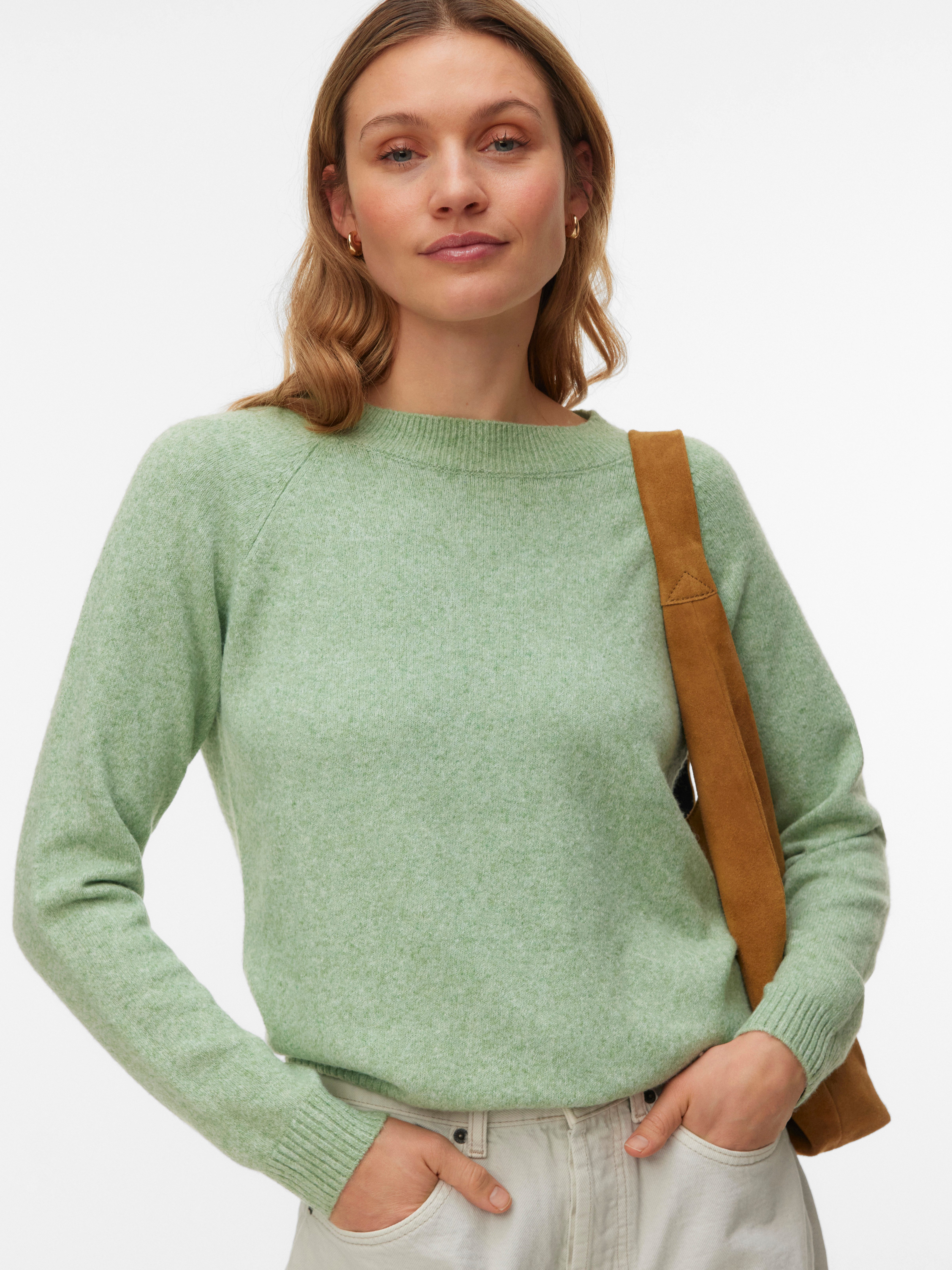 Vero Moda Rundhalspullover VMDOFFY LS O-NECK BLOUSE GA NOOS Materialmix ...