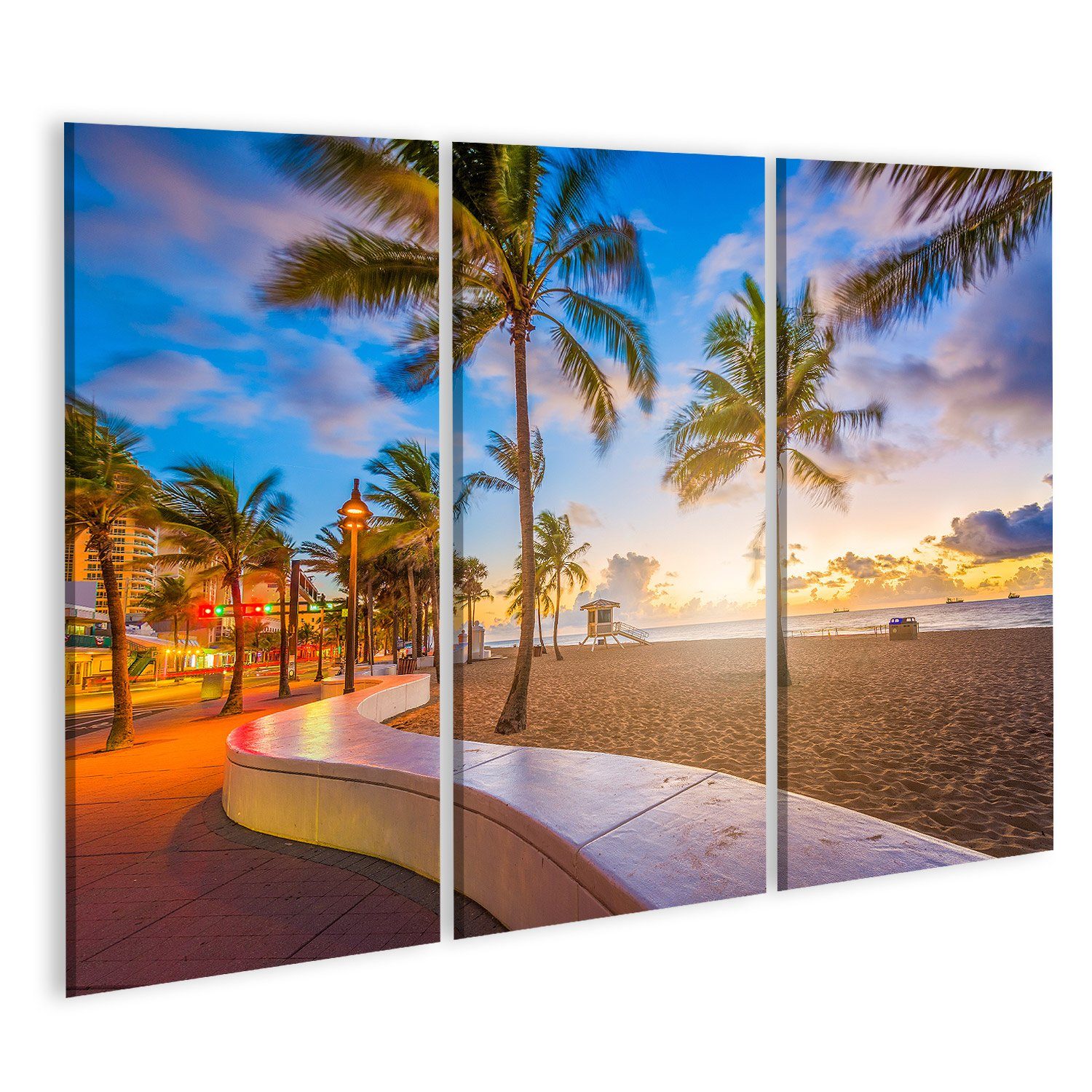 islandburner Leinwandbild Bild auf Leinwand Fort Lauderdale Beach Florida Usa Im Morgengrauen W