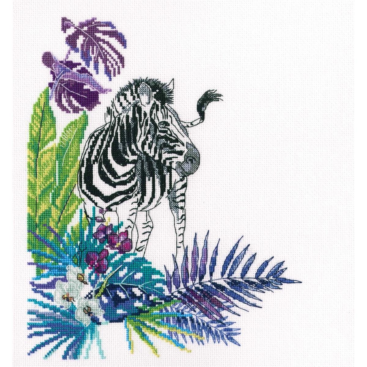 RTO Kreativset RTO Kreuzstich Set "Zebra" M743, Zählmuster, 18x22,5 cm, (embroidery kit)