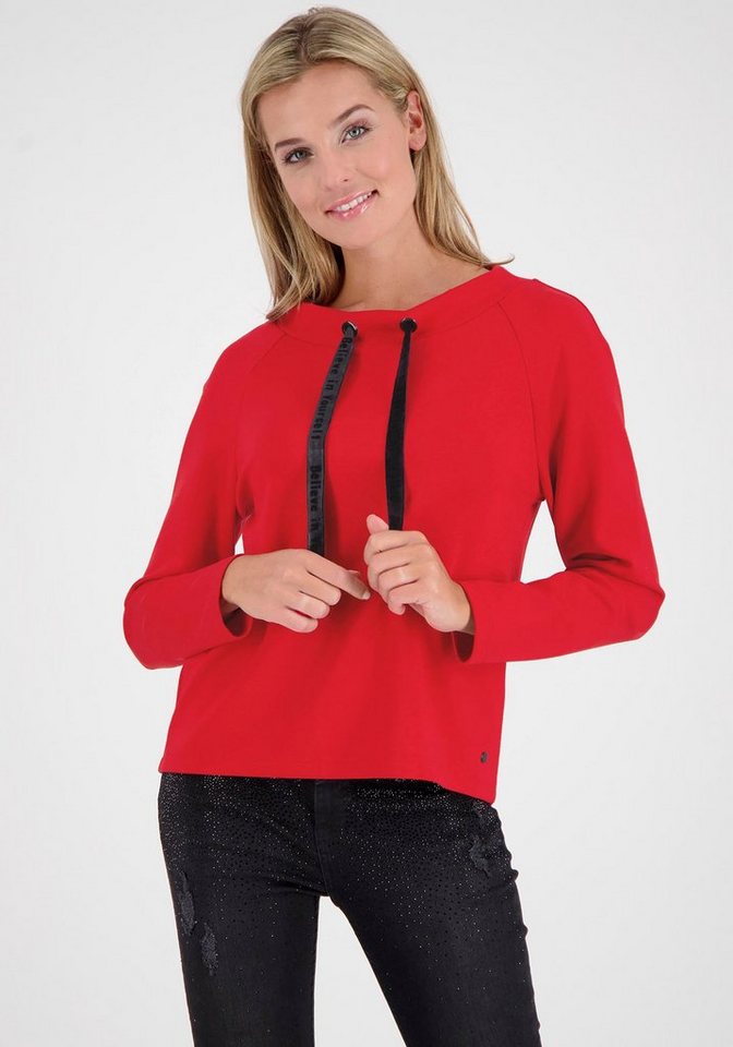 Monari Sweatshirt Mit Stehkragen Und Kontrastfarbenem Kordelzug Online