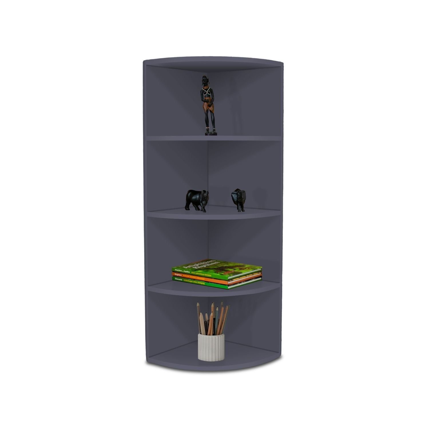 Coemo Standregal CORNER 120, Schwarz 4 Fächer Eckregal 40x40x120 cm ...