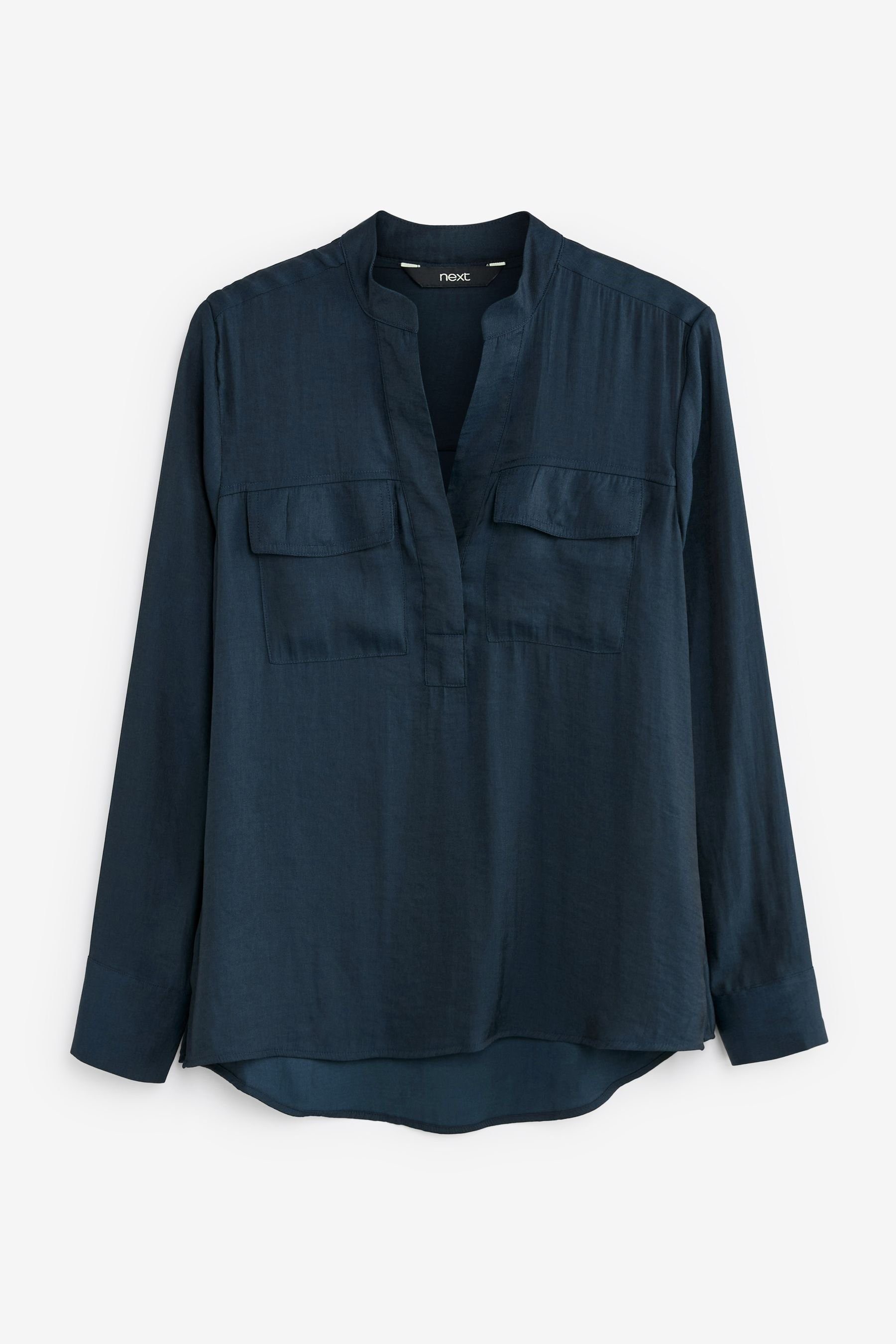 Next Langarmbluse Satin Bluse Im Utility Look 1 Tlg
