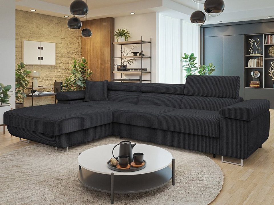 Mirjan24 Ecksofa Torezio Mini Cord Mit Bettkasten Und Schlaffunktion