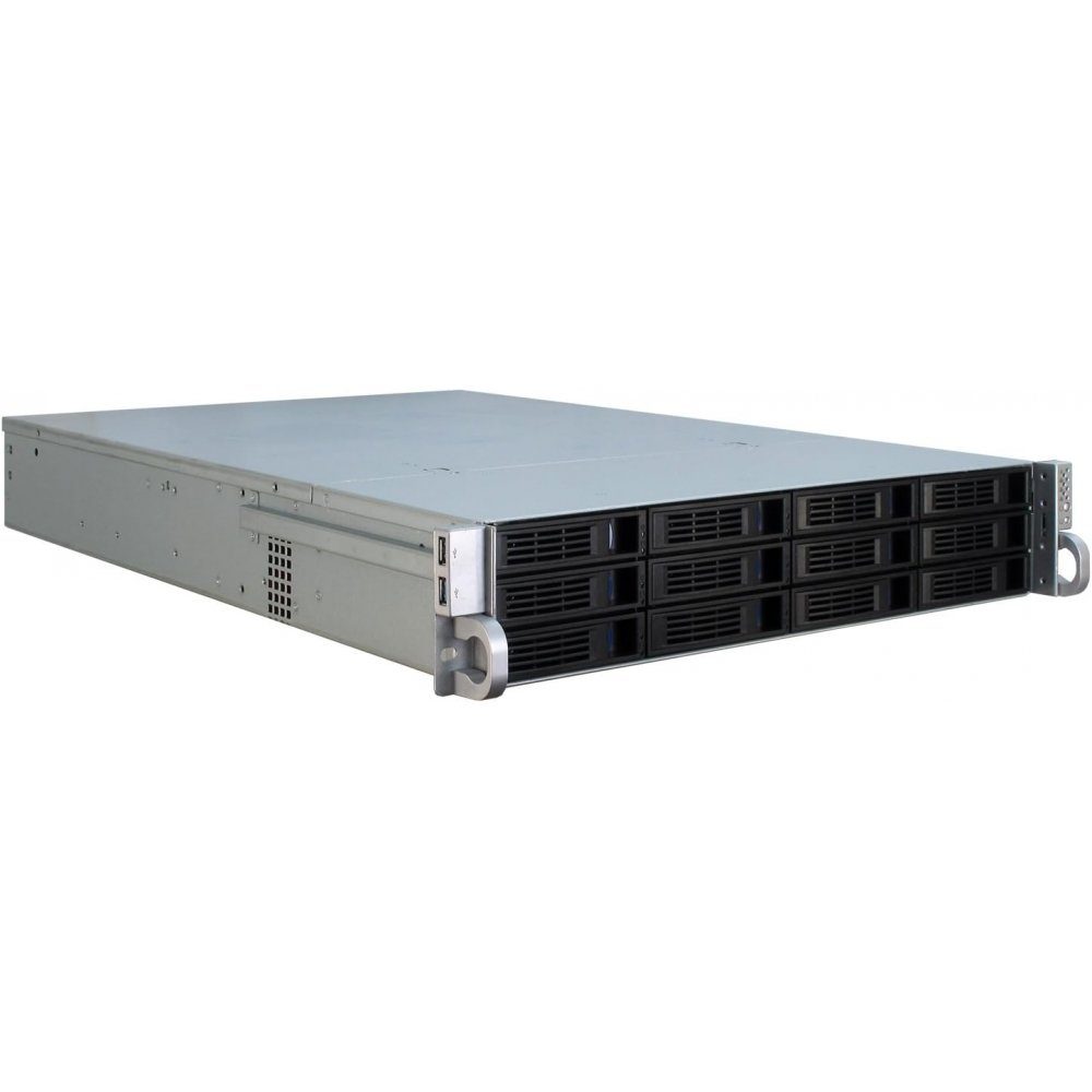 Inter-Tech Festplatten-Gehäuse 2U-2412 - Server-Gehäuse - schwarz