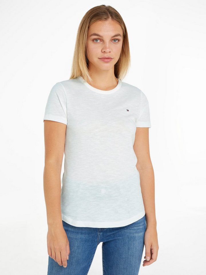 Tommy Hilfiger Rundhalsshirt 1985 Slim Slub C Nk Ss Mit Tommy Hilfiger