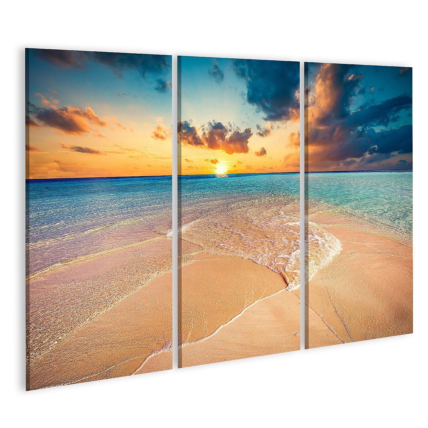 islandburner Leinwandbild »Bild auf Leinwand Tropischer Strand Weißer Sand Klares Türkises Meer ...