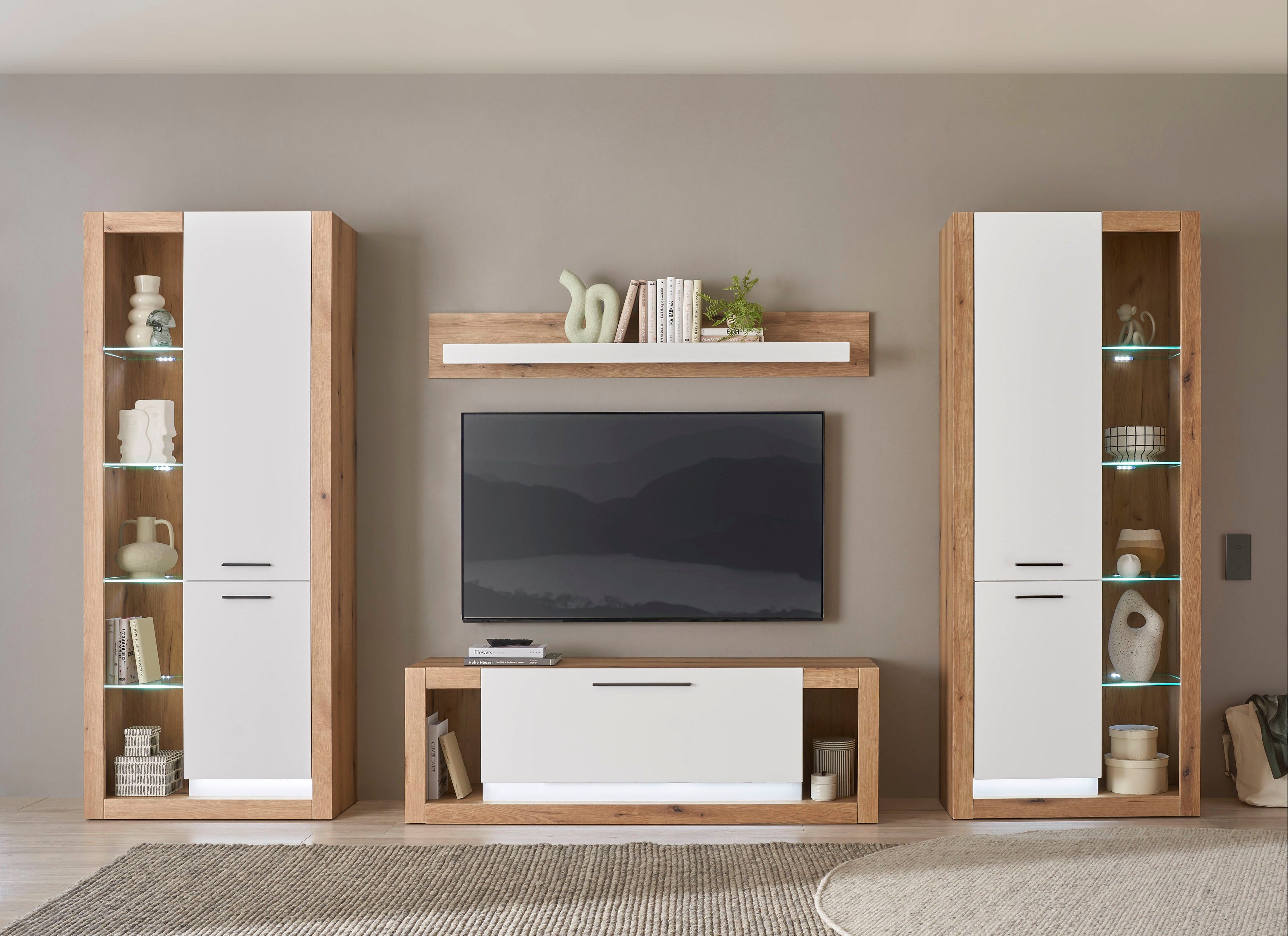 Inosign Wohnwand Brixen Moderne Anbauwand Wohnzimmer Set Eiche Evoke