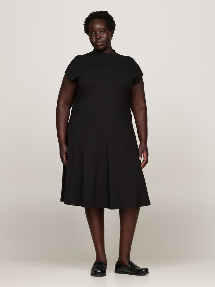 Tommy Hilfiger Curve Midikleid Crv 5x2 Rib Mk Nk Midi Dress Ns In