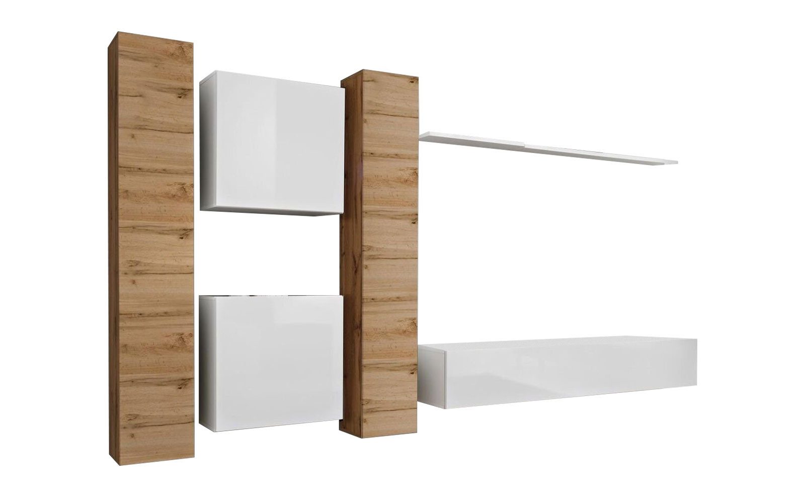 Jvmoebel Wohnzimmer Set Wohnwand Weiß Holzmöbel Schrank Designer