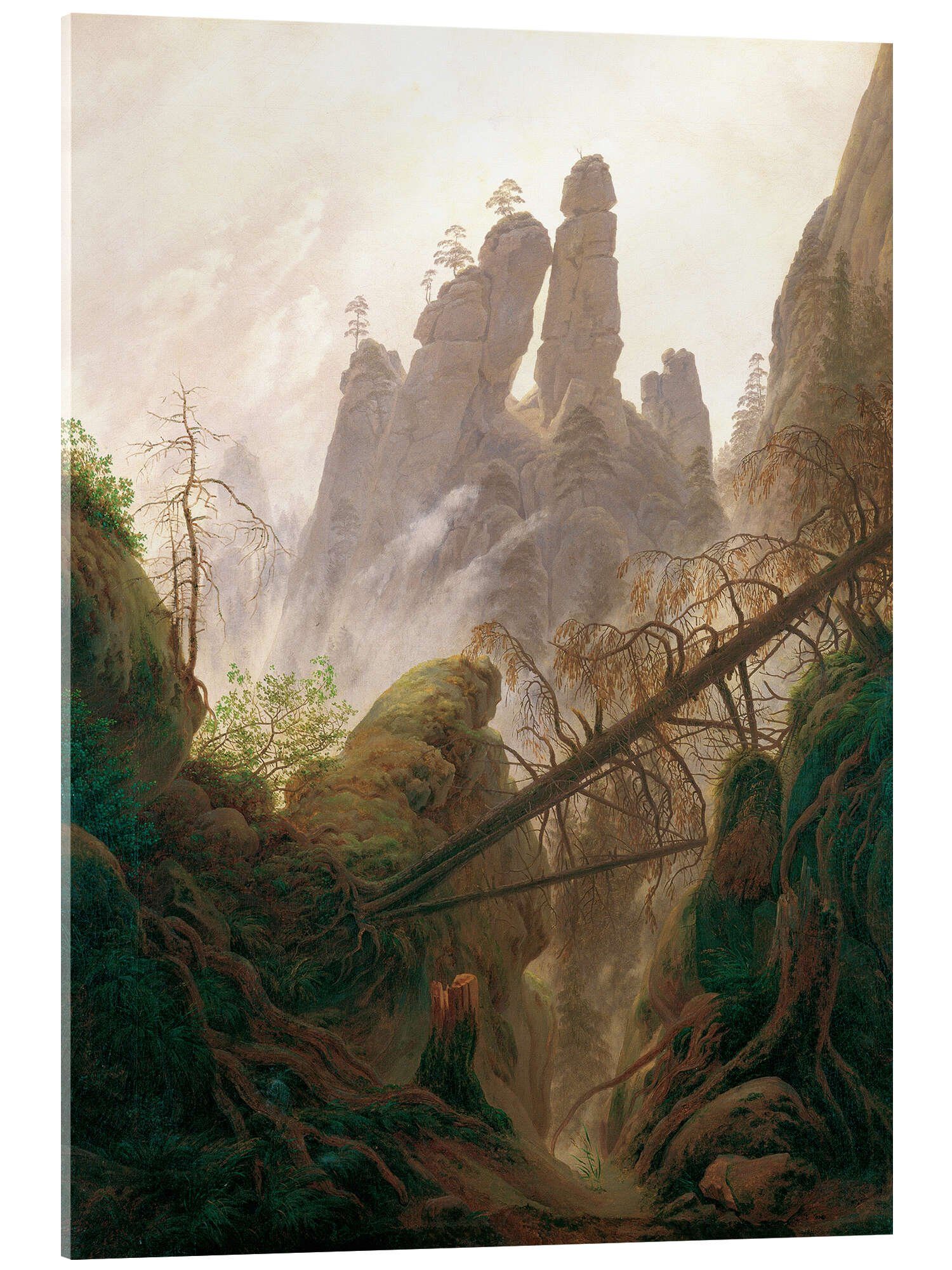 Posterlounge Acrylglasbild Caspar David Friedrich Felsenschlucht Malerei