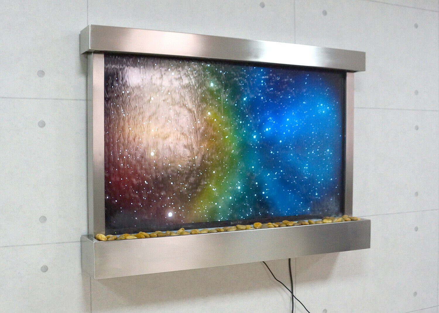 Jvmoebel Wandpaneel Led Wasserwand Designer Wasser Säulen Wasserfall