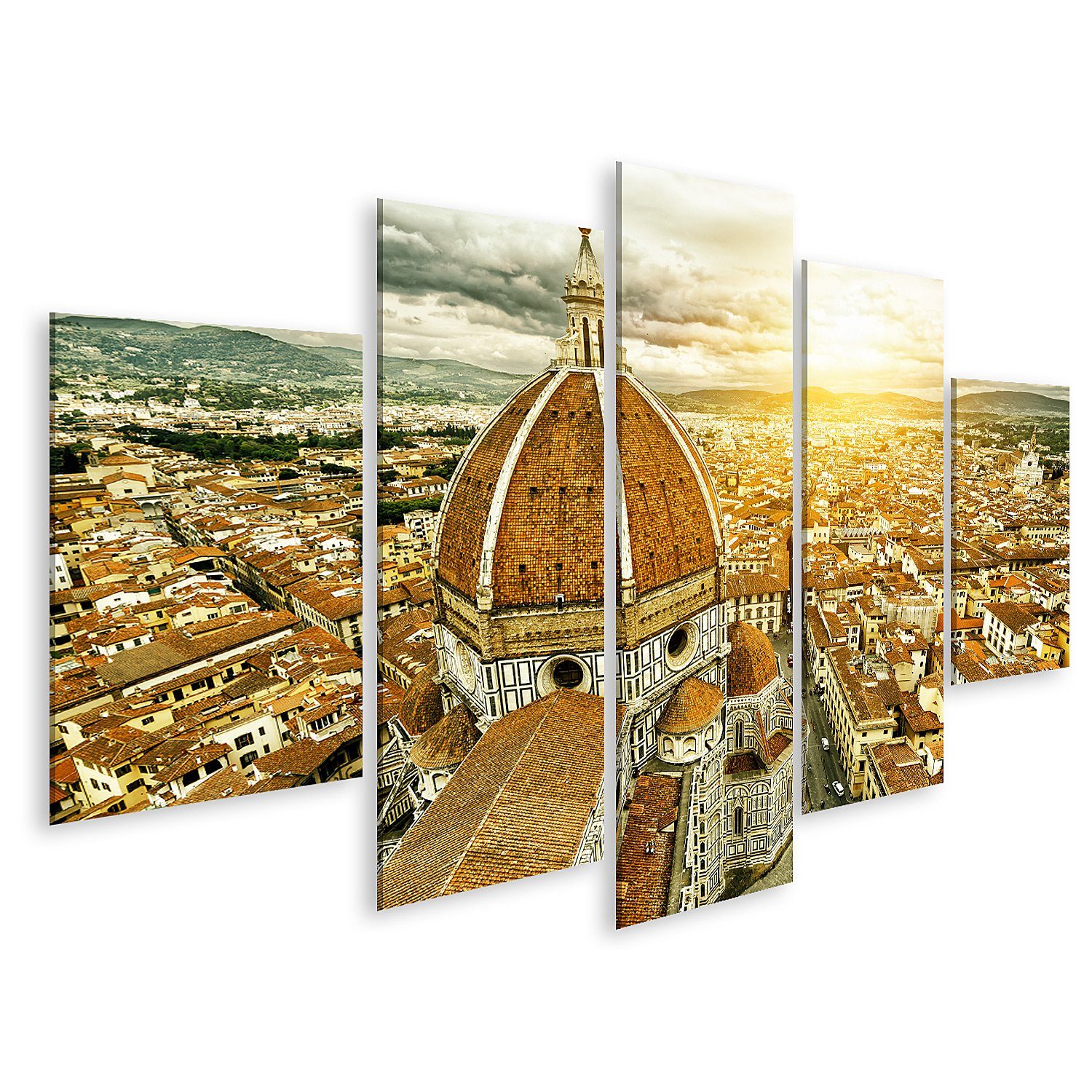 islandburner Leinwandbild Bild auf Leinwand Panorama Von Florenz Italien Die Basilica Di Santa M