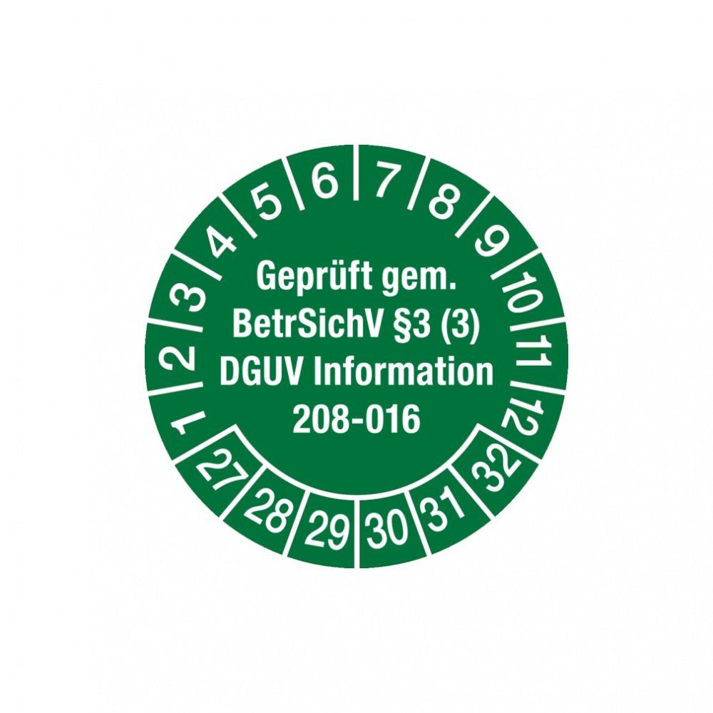 König Werbeanlagen Hinweisschild Plakette gepr. gem. BetrSichV § 3 (3) DGUV Info 208-016 Ø30mm ...