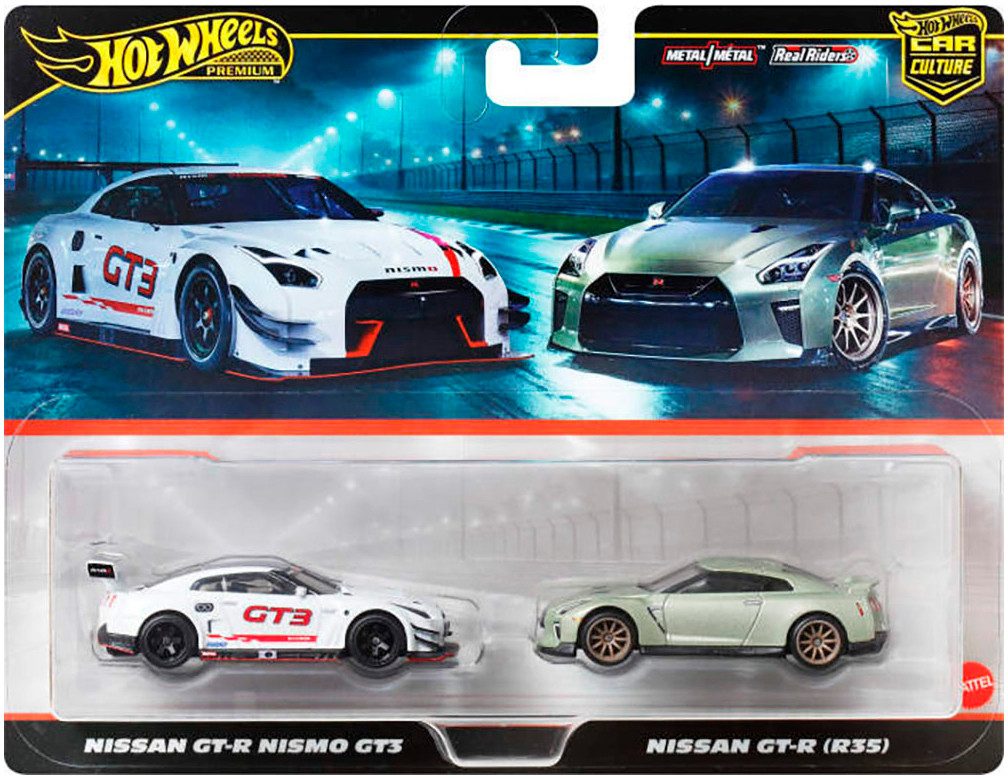Hot Wheels Spielzeug-Auto Premium Car Culture, Nissan GTR 2-Pack, (Set ...
