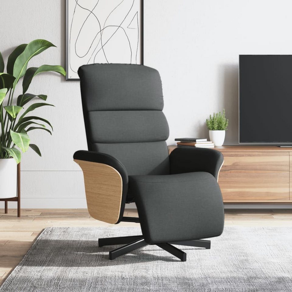 Vidaxl Sessel Relaxsessel Mit Fußteil Dunkelgrau Stoff 1 St