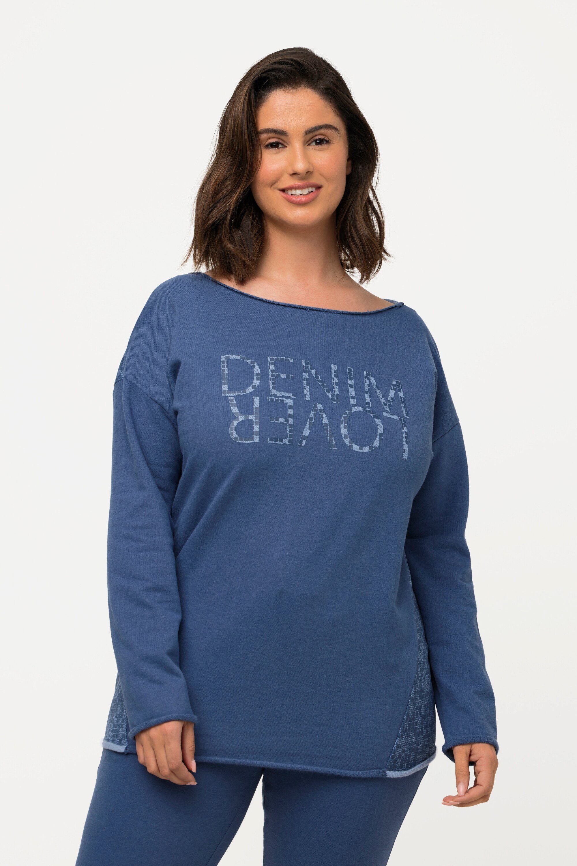 Ulla Popken Sweatshirt Loungewear Sweater Extraweich Rundhals Langarm Grün