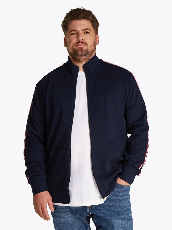 Tommy Hilfiger Big And Tall Sweatjacke Bt Global Stripe Stand Collar B